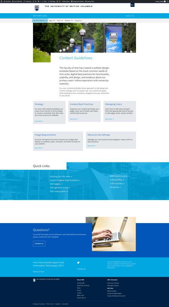 Page Layouts - Arts CMS Help